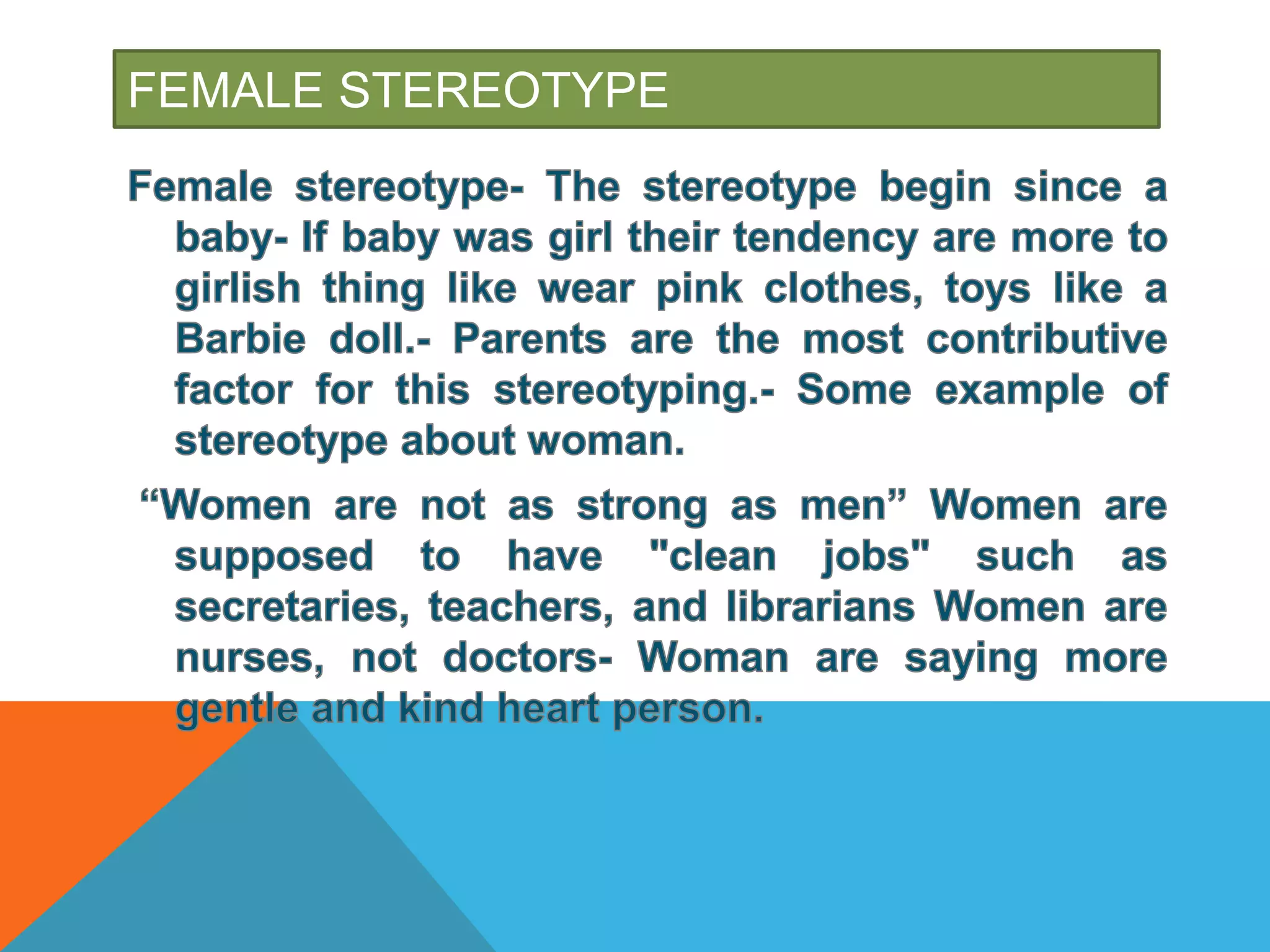 Gender stereotype difination, effects, causes, and solutions | PPT