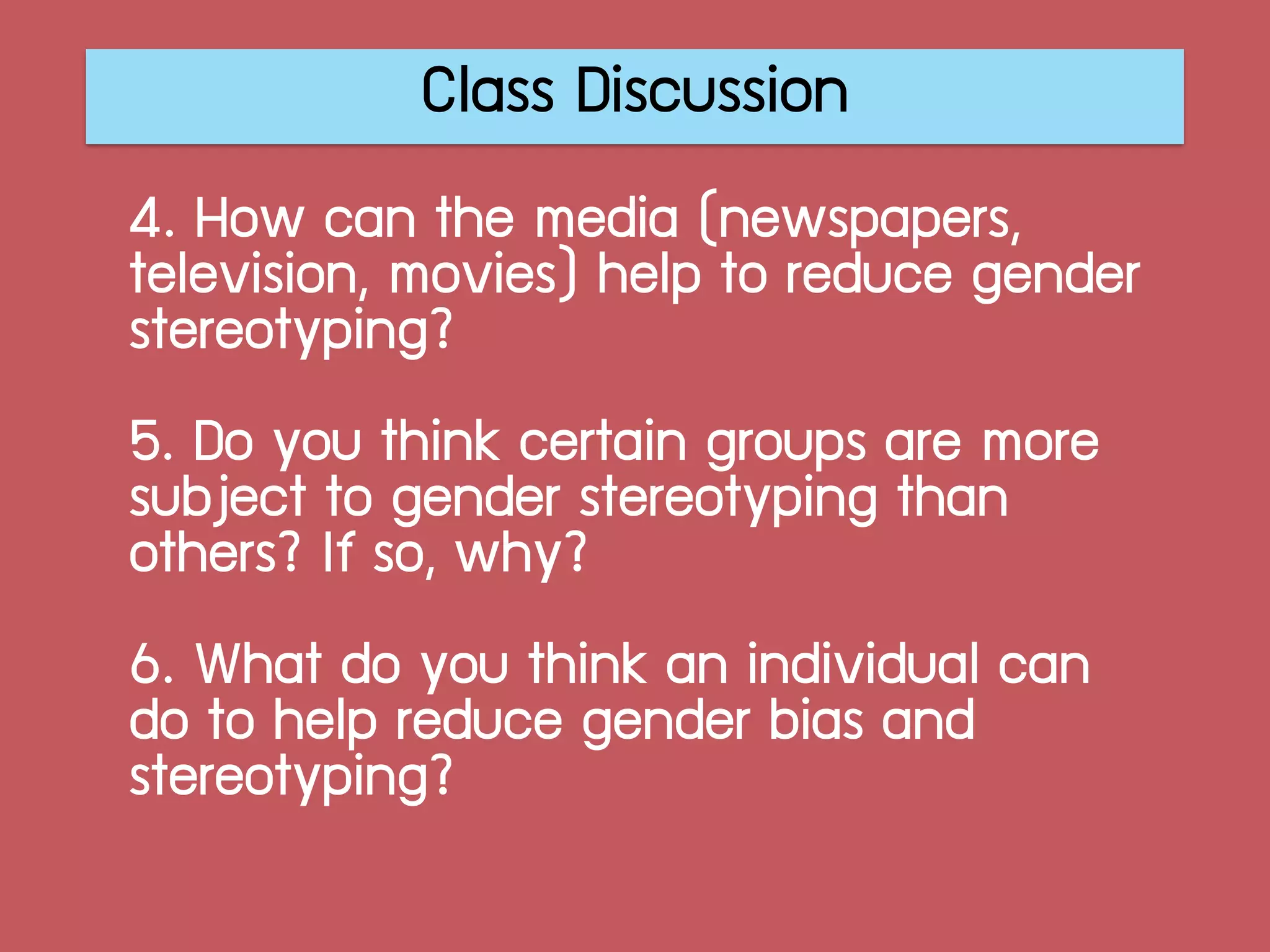Understanding Gender Stereotype Lesson Plan | PDF