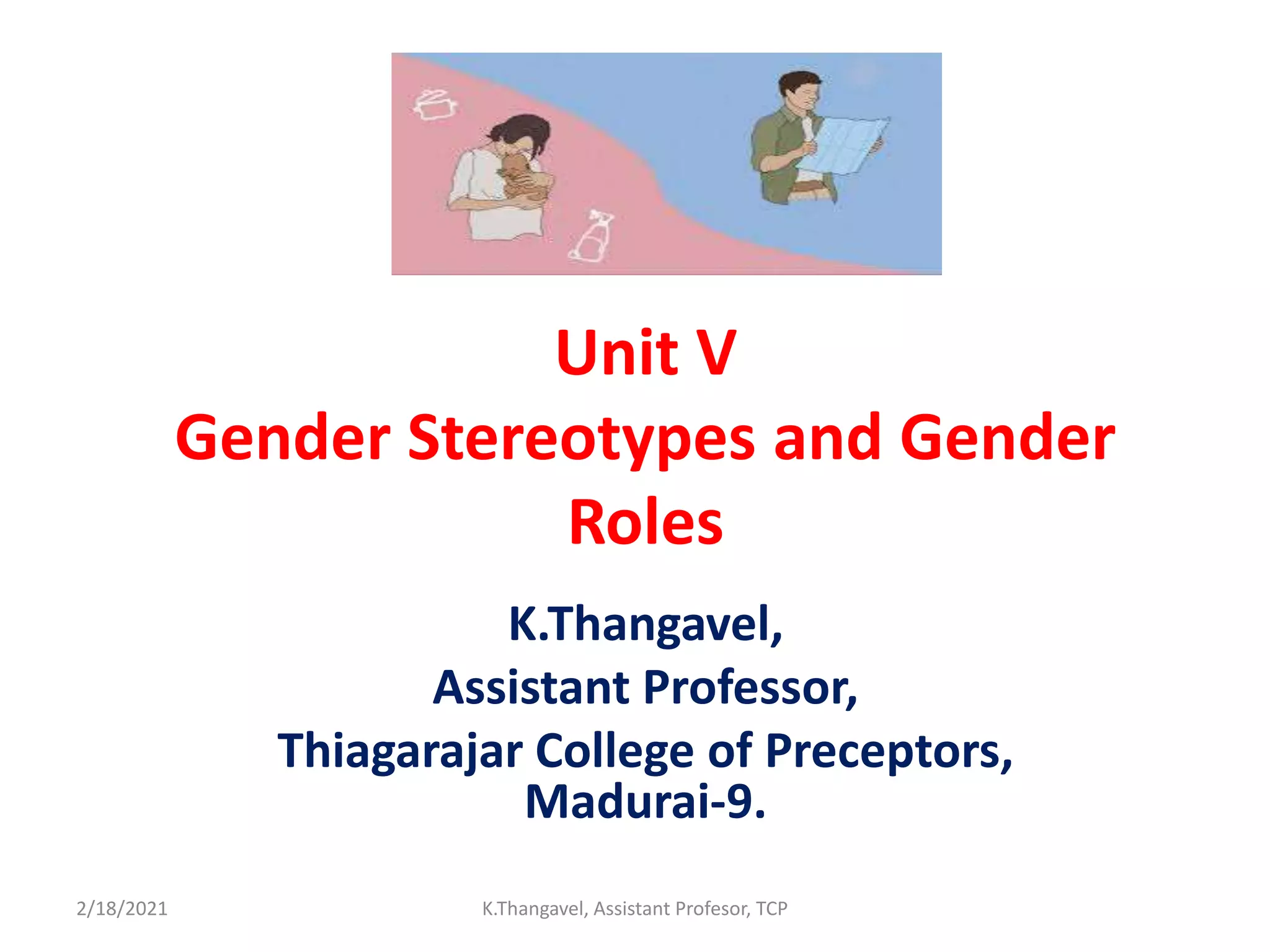 Gender Stereotypes and Gender Roles | PPTX