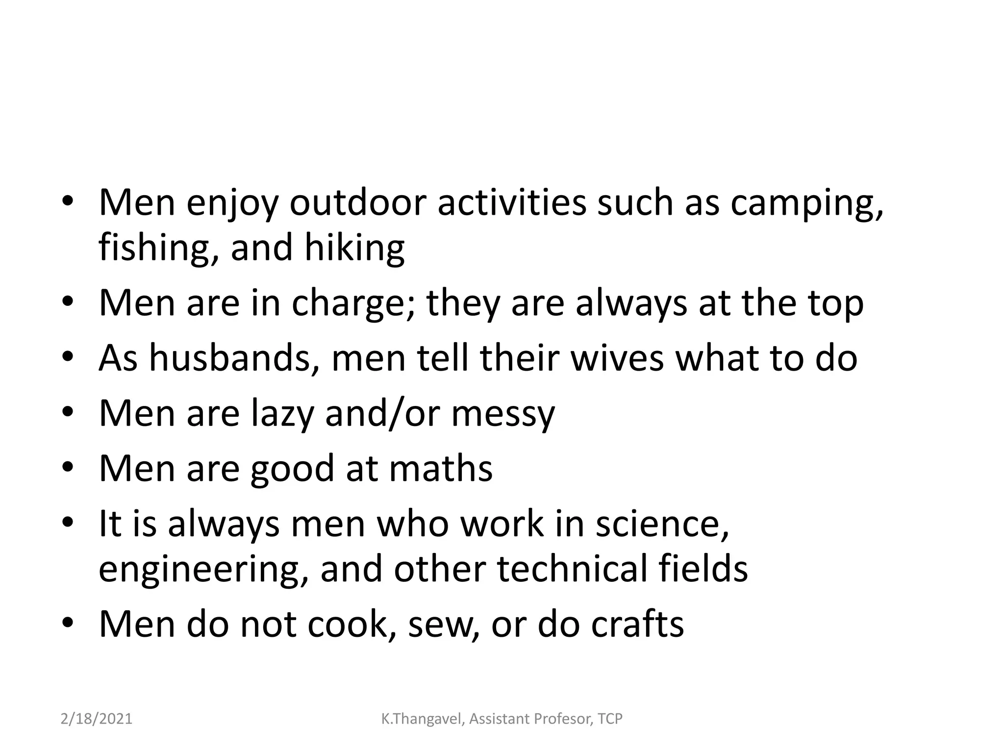 Gender Stereotypes and Gender Roles | PPTX