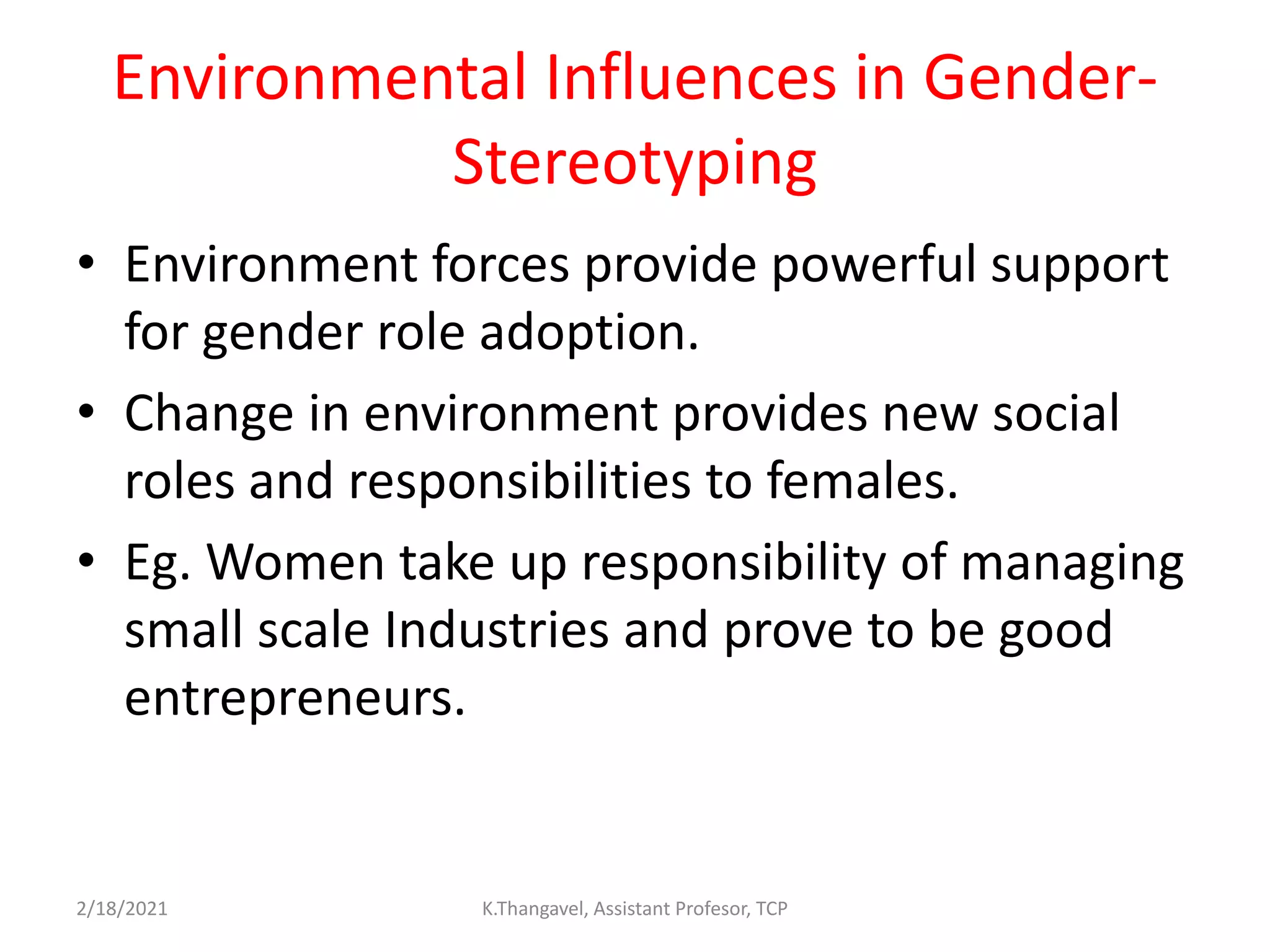 Gender Stereotypes and Gender Roles | PPTX