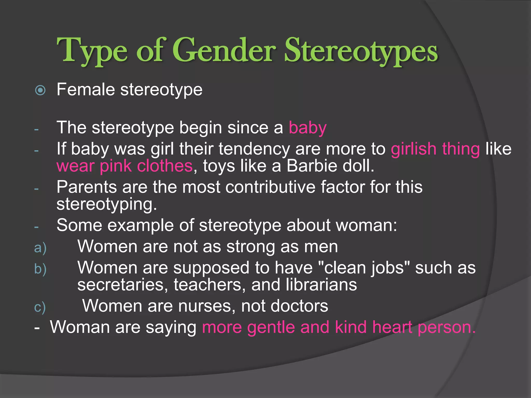Gender Stereotype Ppt