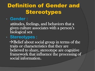 Gender Stereotypes Examples