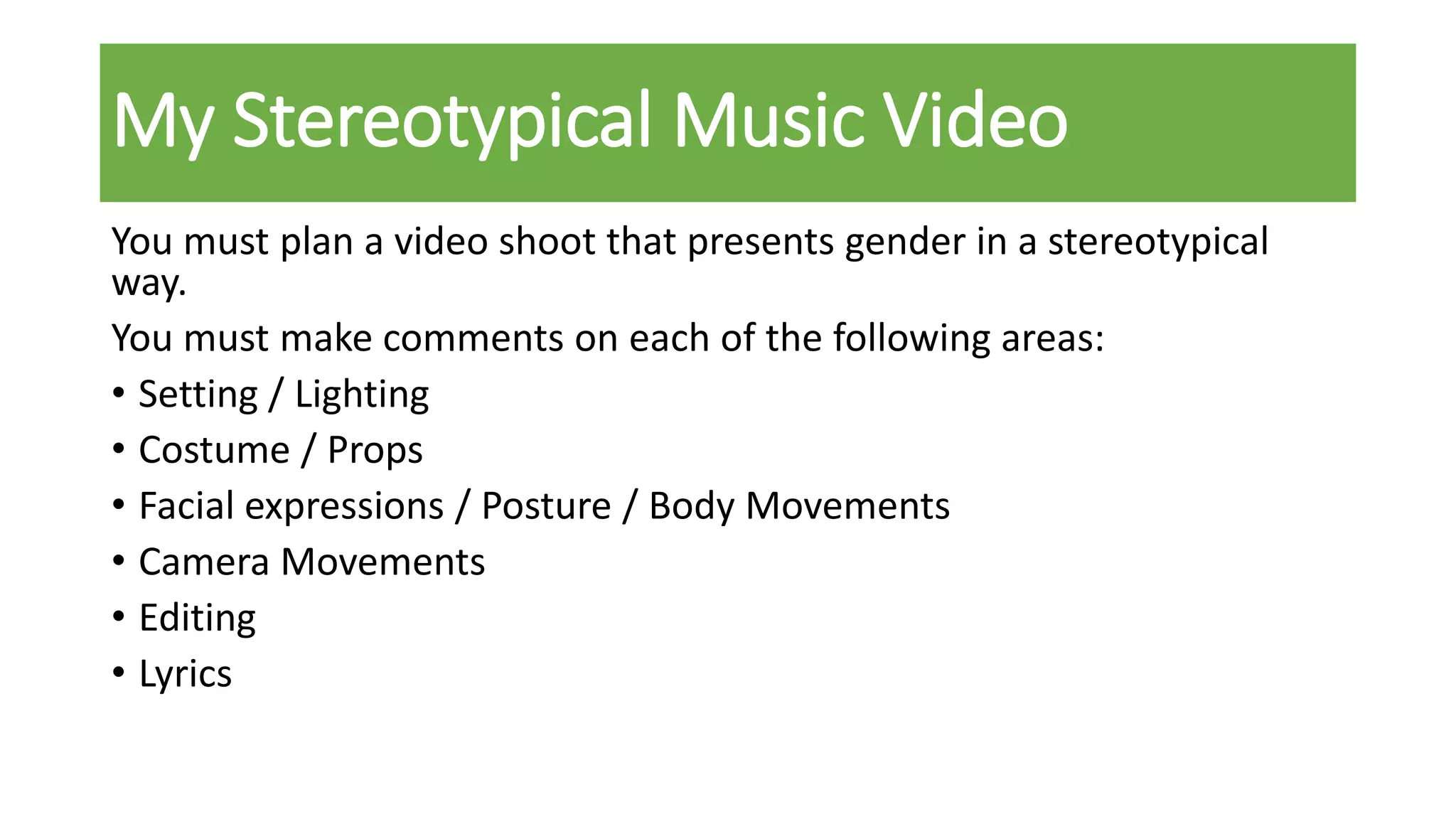 Gender stereotyping in music video | PPT