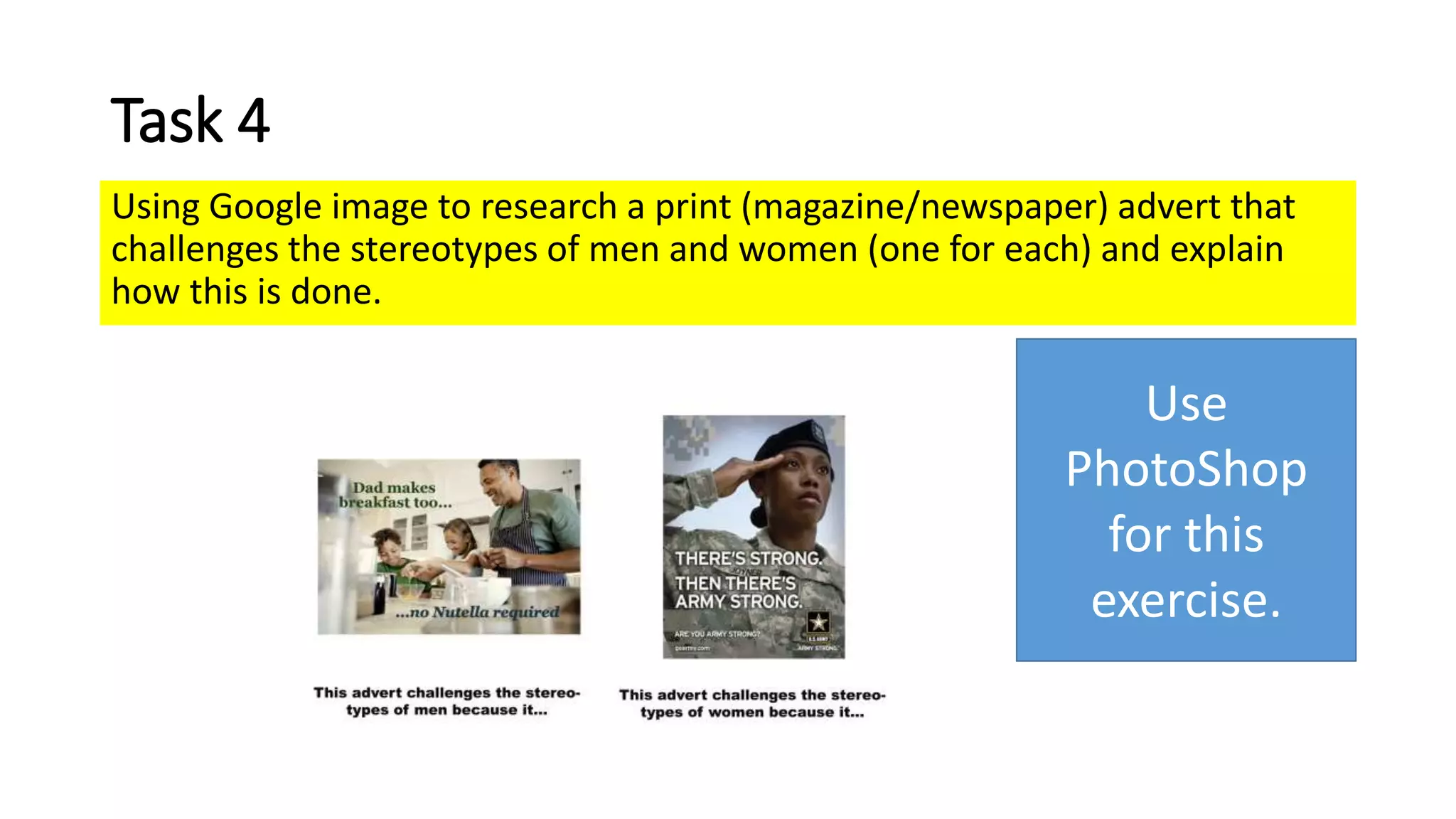 Gender Stereotyping Intro Tasks | PPTX