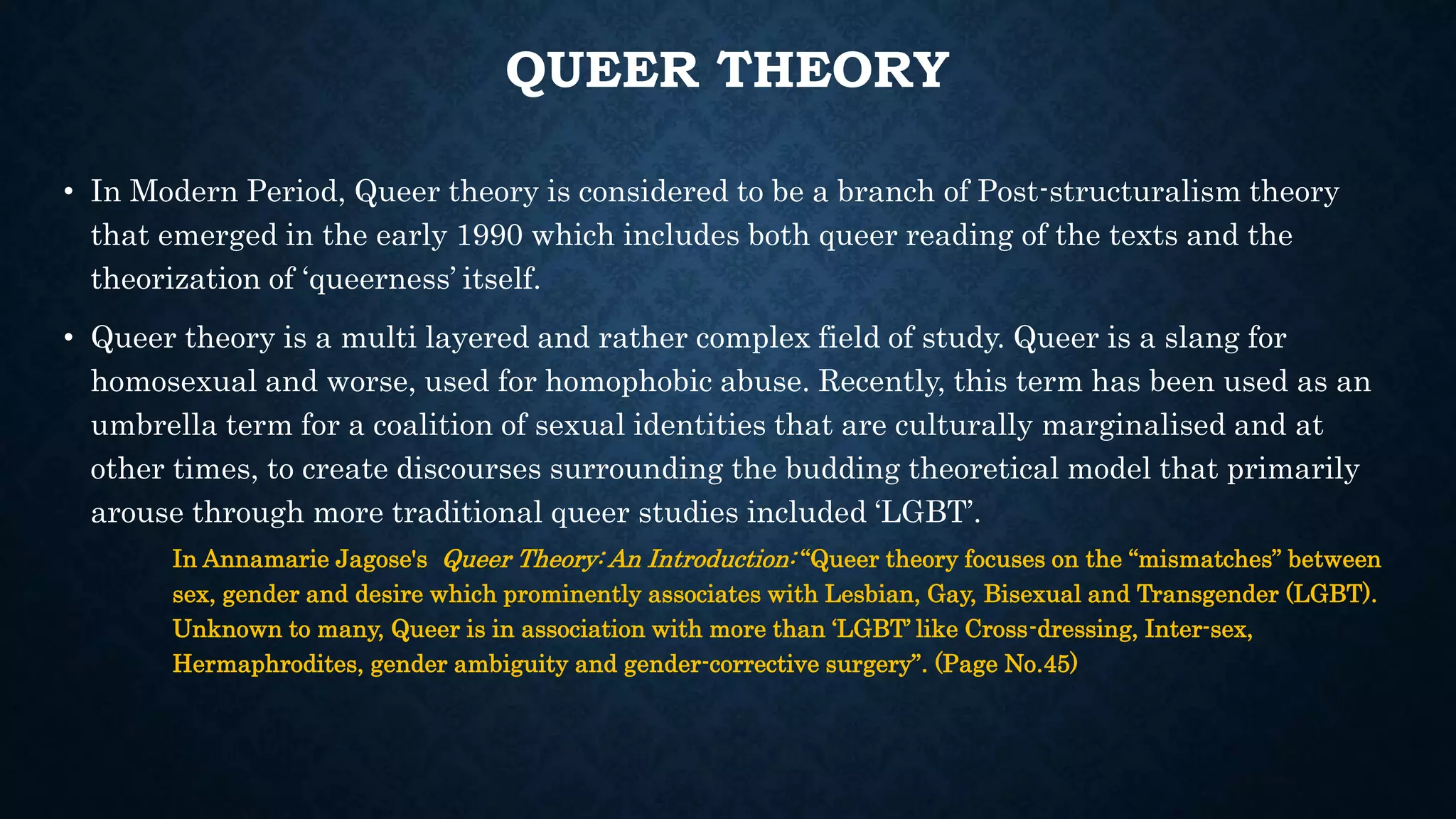 Gender studies & Queer Theory | PPTX