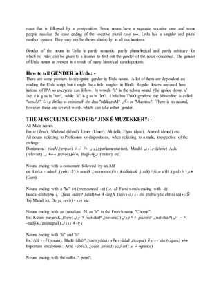 Gender system in urdu language | DOCX