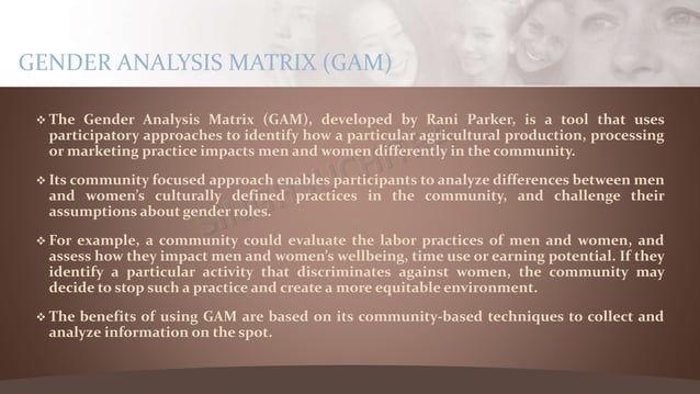 Gender tools and methodology | PPTX | Politics