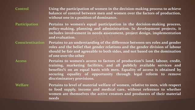 Gender tools and methodology | PPTX | Politics