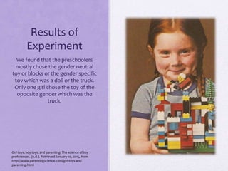 Gender toys project psychology | PPTX