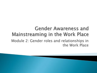 Gender training workshop for iita 3 gender dynamics | PDF