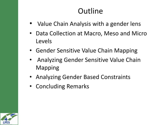Gender in value chain analysis: Macro, meso and micro levels | PPTX