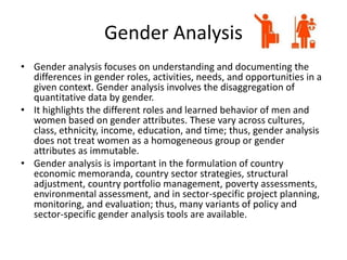 Introduction to gender analytical tools in the agricultural sector and ...
