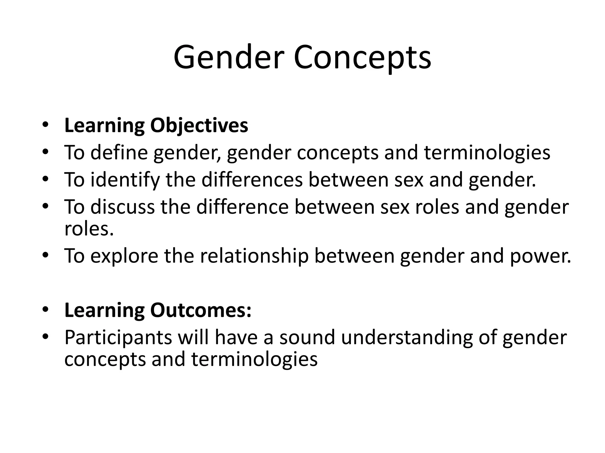 Introduction to gender concepts | PPTX