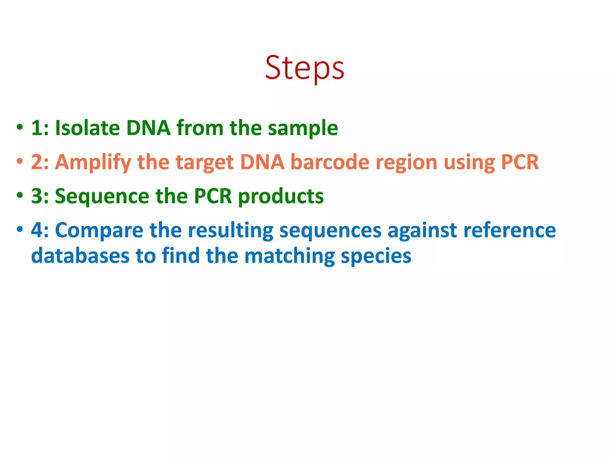 Dna Barcoding Introduction Pptx Genetics Science