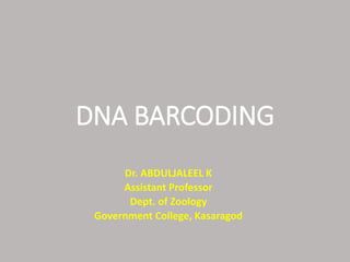 DNA BARCODING INTRODUCTION | PPTX