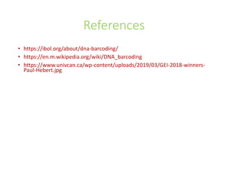 DNA BARCODING INTRODUCTION | PPTX