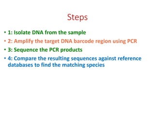 DNA BARCODING INTRODUCTION | PPTX