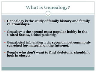 Genealogy: Getting Started | PPTX