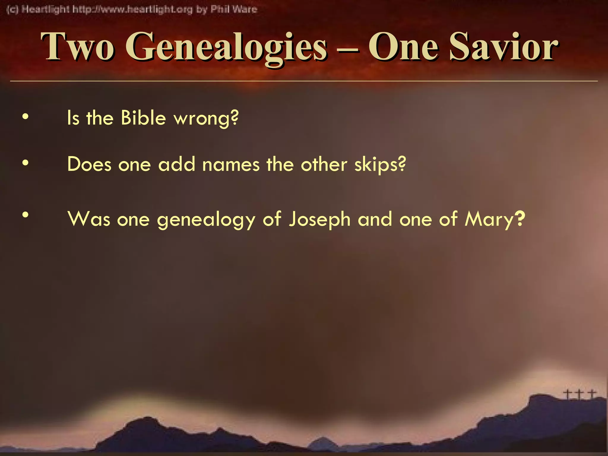 Genealogy Of Christ | PPT Genealogy Of Christ | PPT