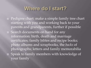 Genealogy for Beginners | PPTX