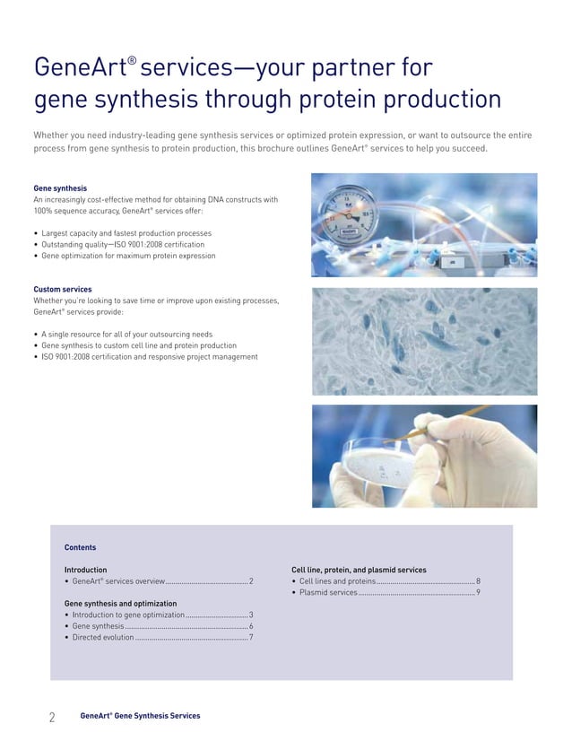 GeneArt® services - Gene synthesis through protein production | PDF