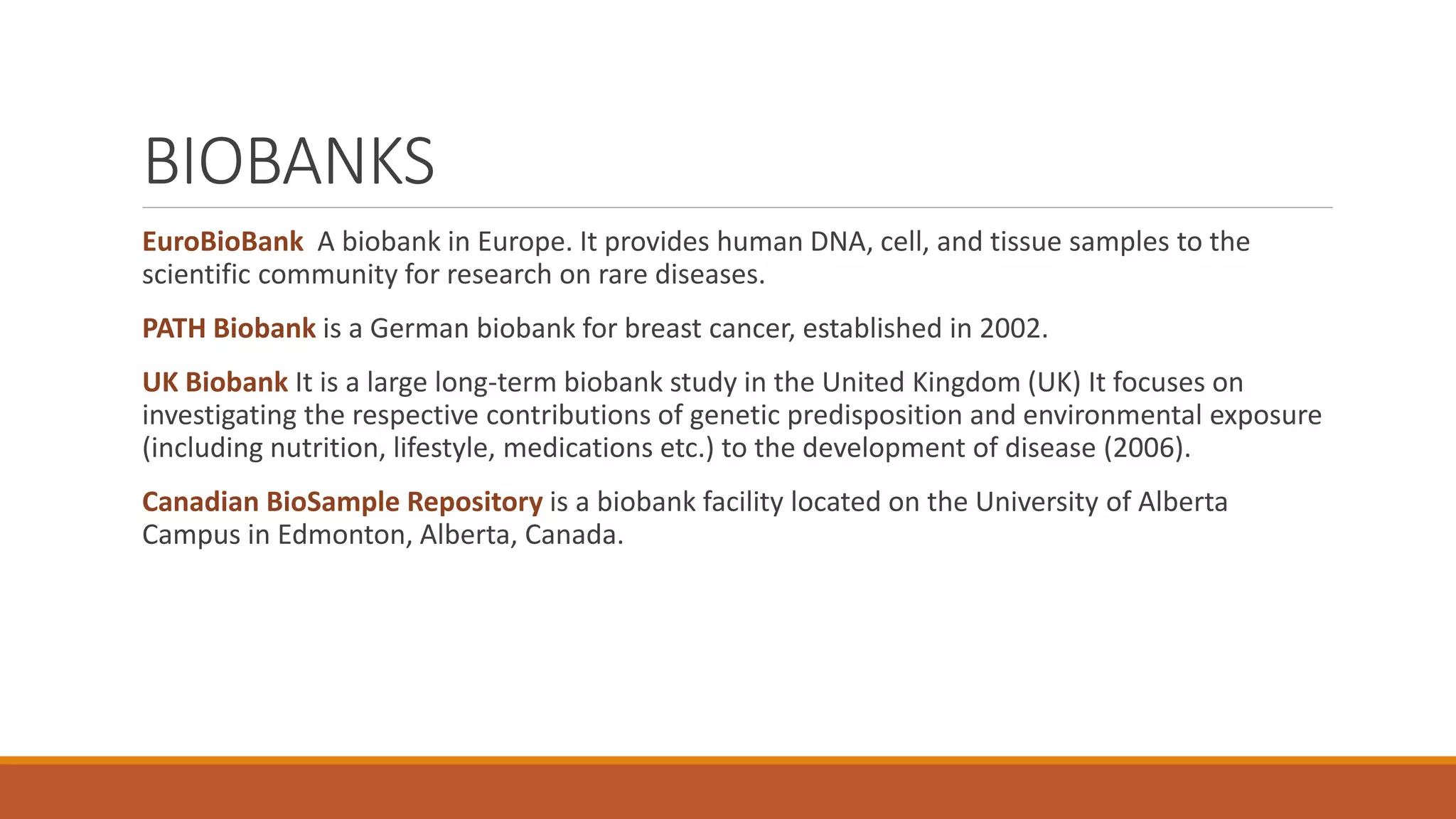 Gene bank and biobank | PPTX