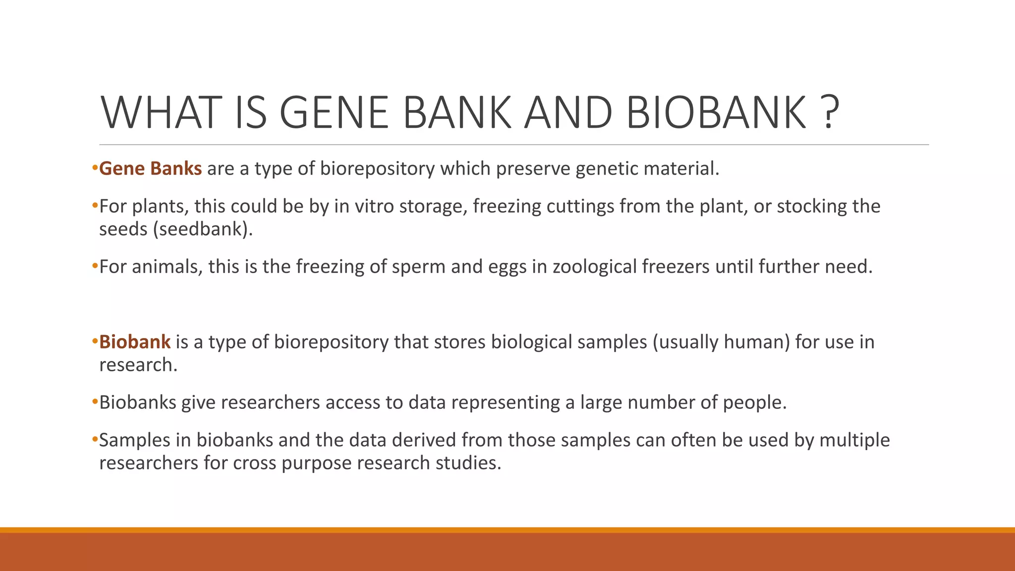 Gene bank and biobank | PPTX