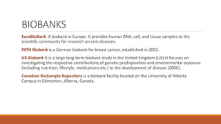 Gene bank and biobank | PPTX