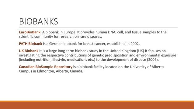 Gene bank and biobank | PPTX