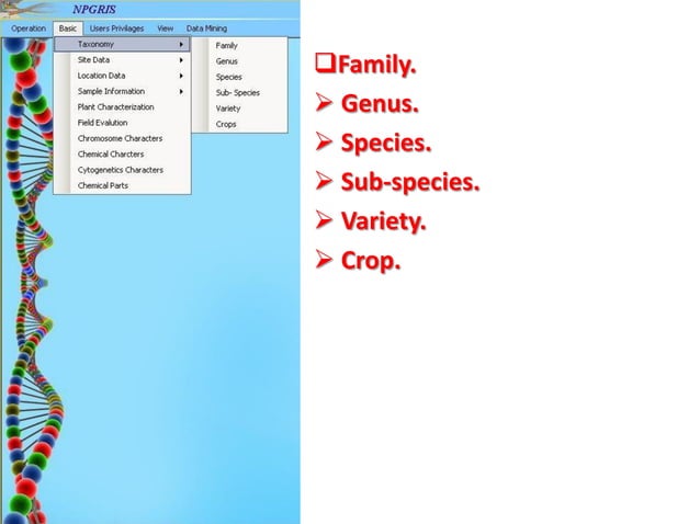 Gene bank data base & documentation | PPT