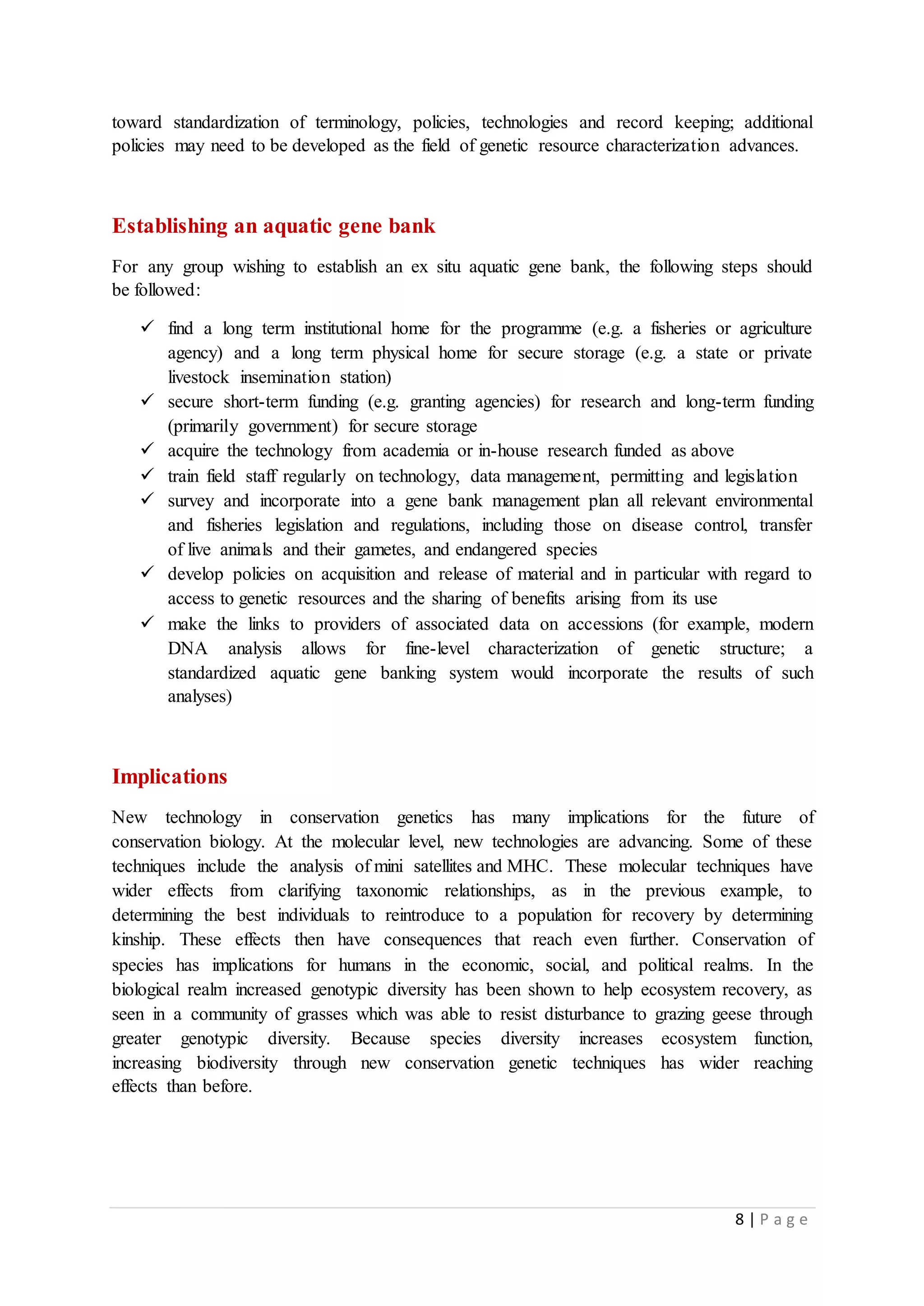 gene banking in fisheries | DOCX