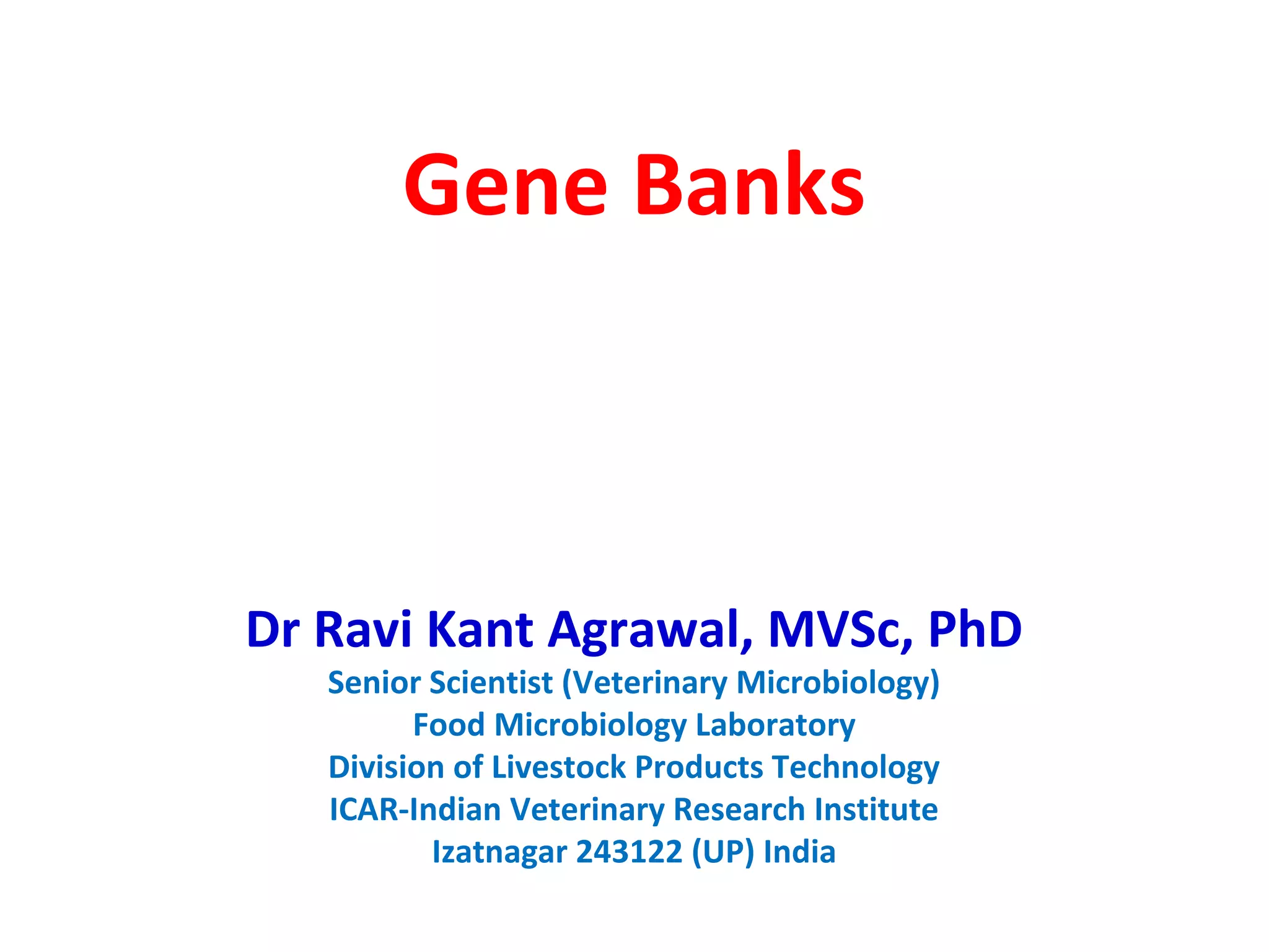 Gene banks | PPT