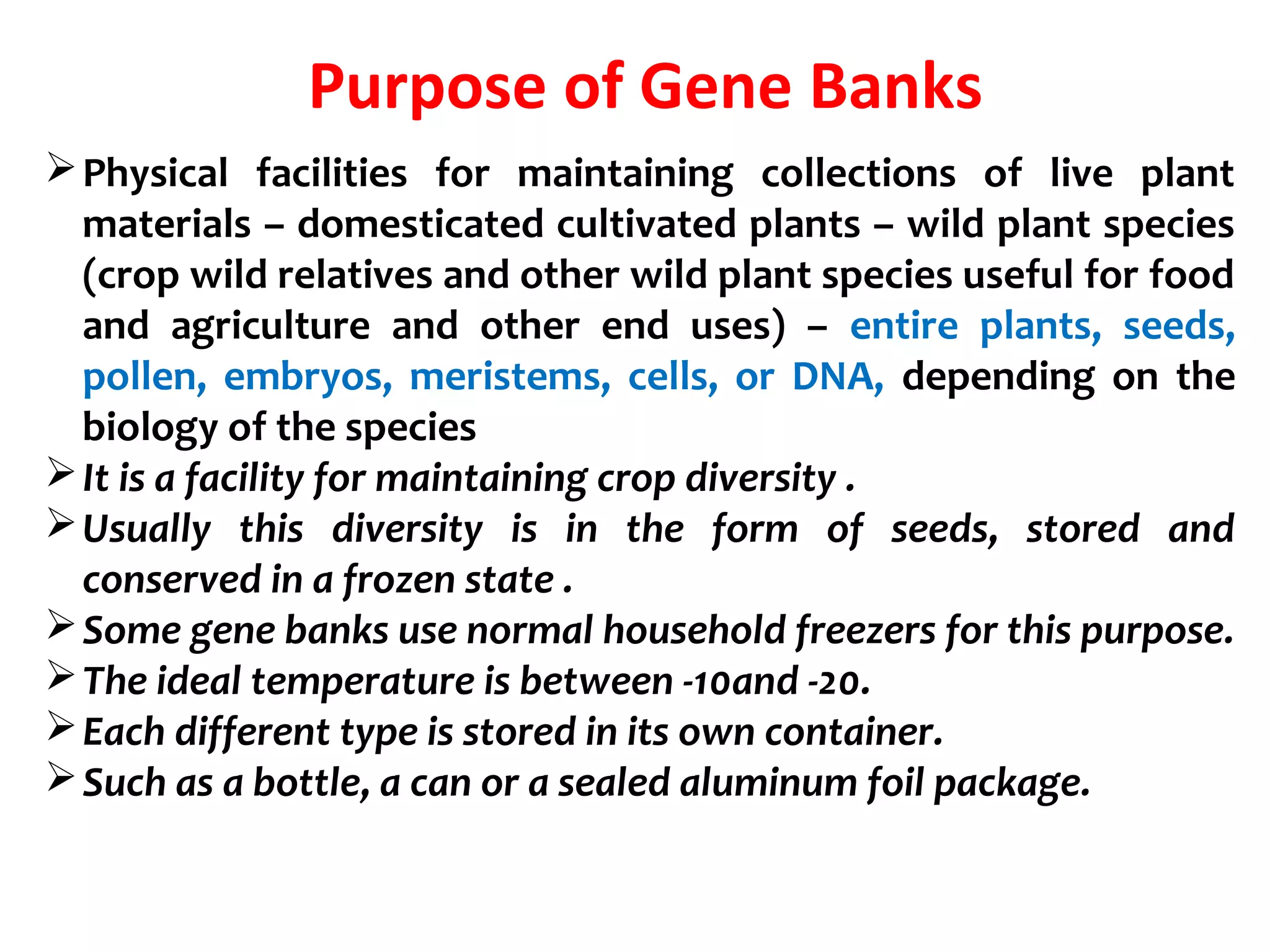 Gene banks | PPT
