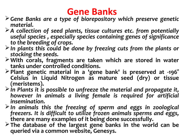 Gene banks | PPT