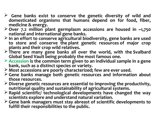Gene banks | PPT