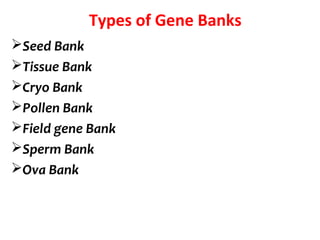 Gene banks | PPT