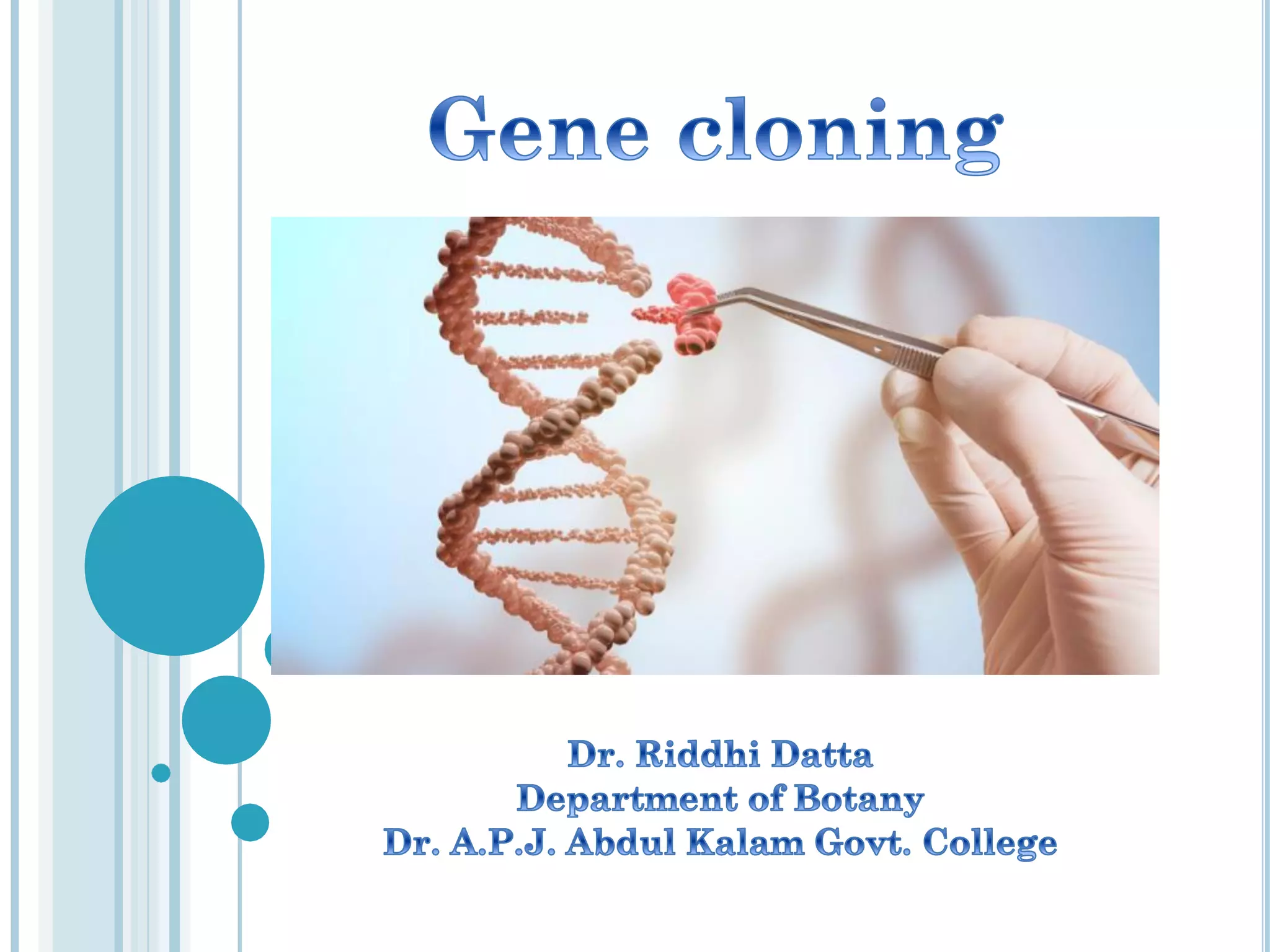 Basics of Gene cloning | PDF