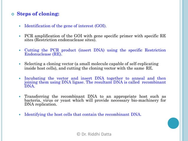 Basics of Gene cloning | PDF