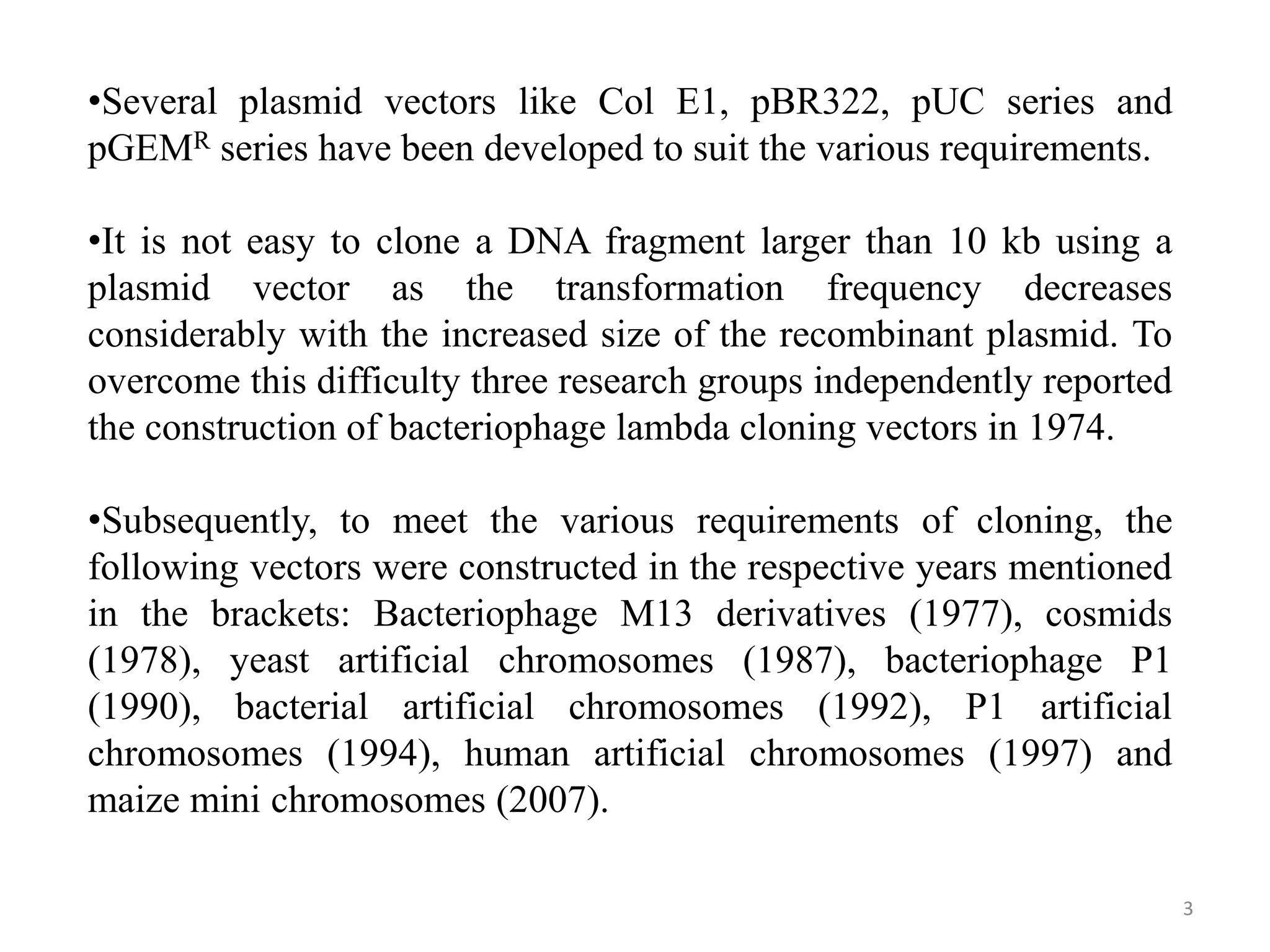 Gene cloning and plasmid vectors | PDF