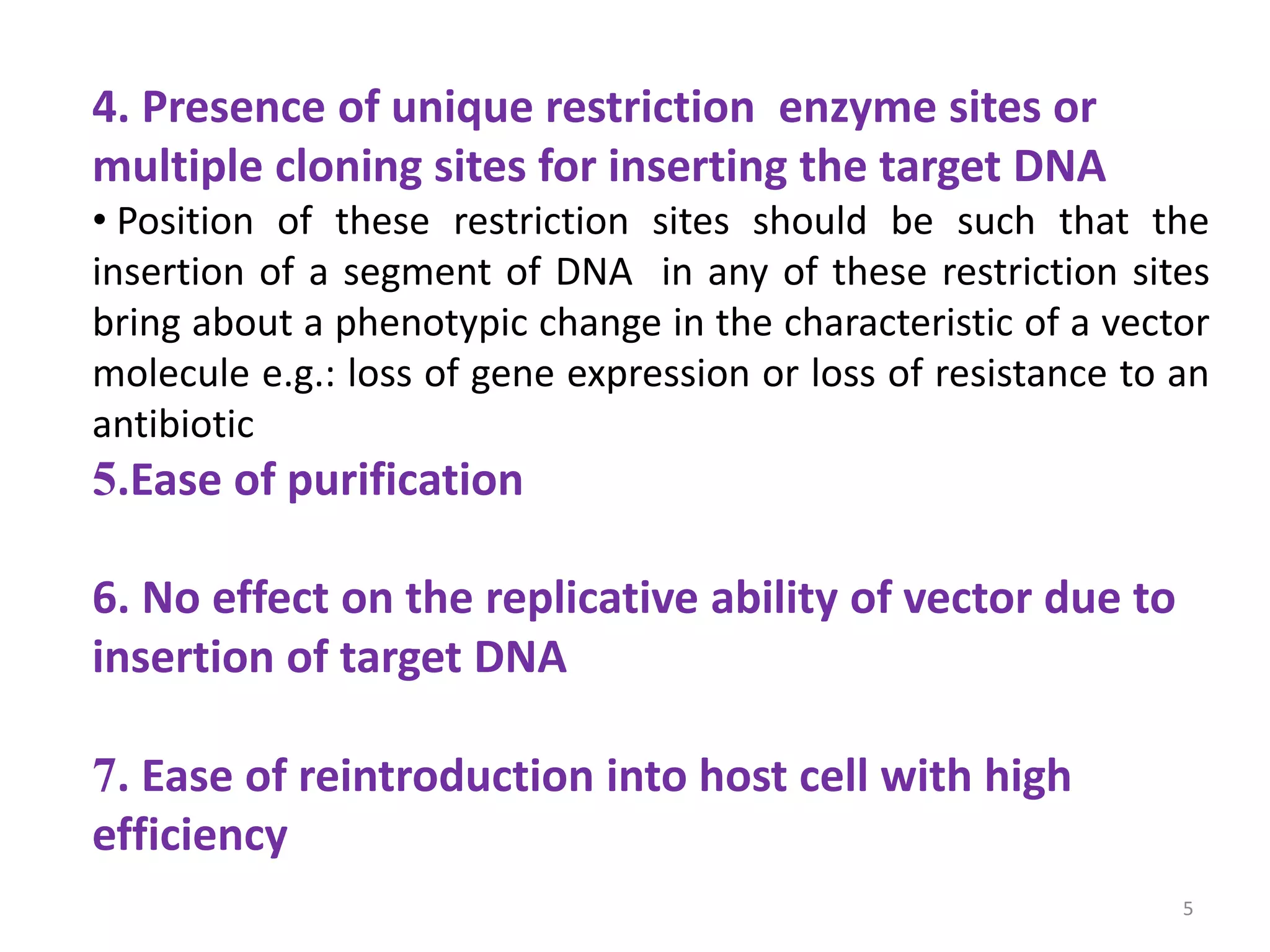 Gene cloning and plasmid vectors | PDF