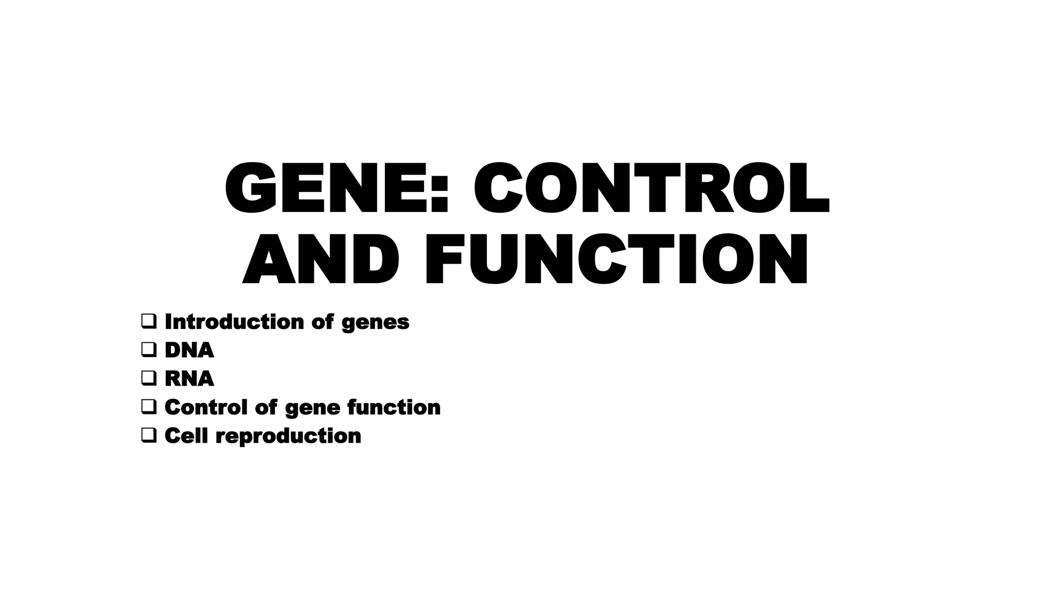 Gene control and function | PPTX
