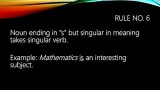 Subject-Verb Agreement | PPT
