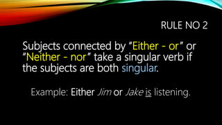 Subject-Verb Agreement | PPTX