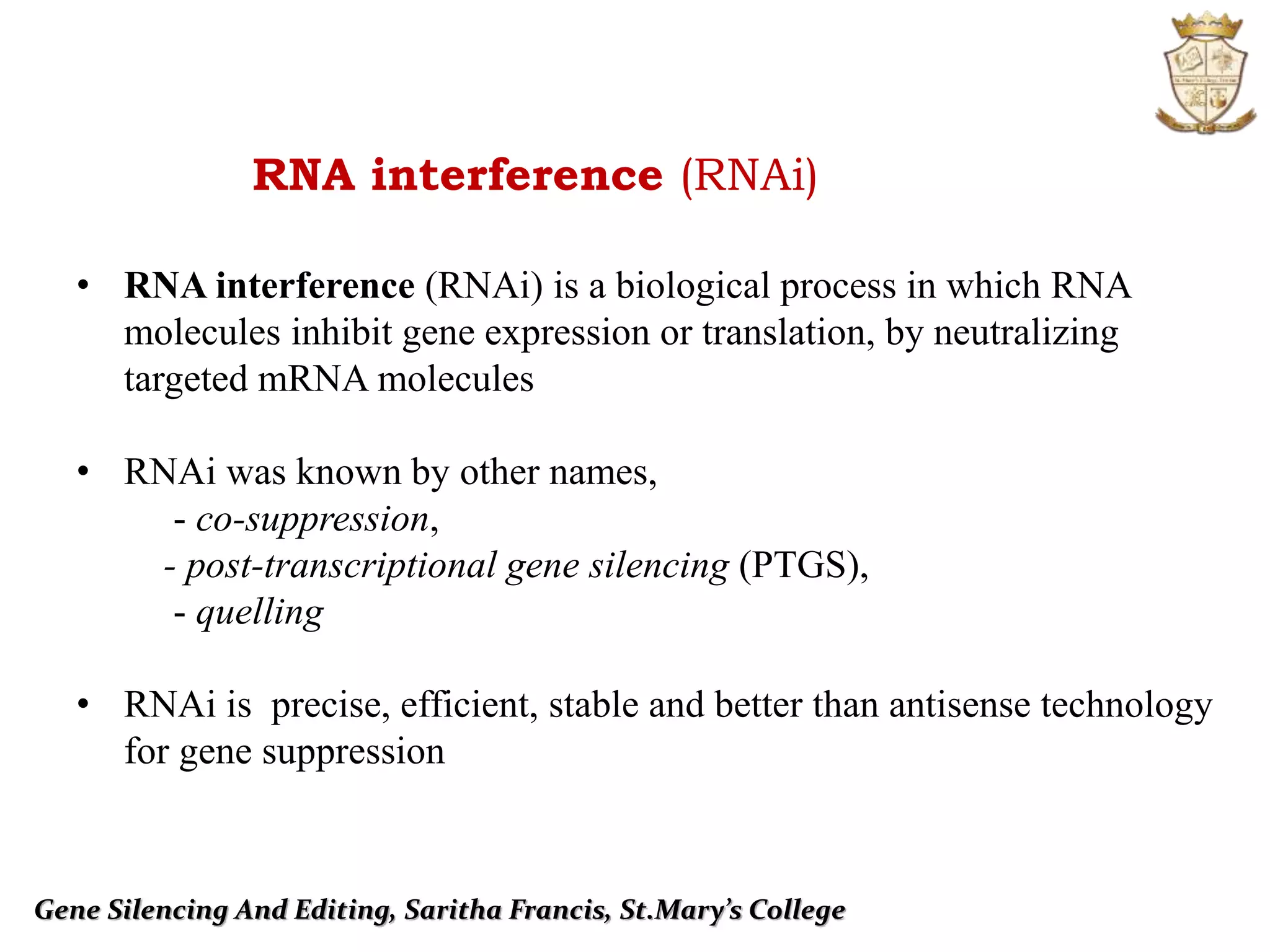 Biotechnology:Gene Silencing And Editing | PPTX