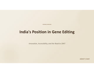 India's position in gene editing( the importance ) | PDF