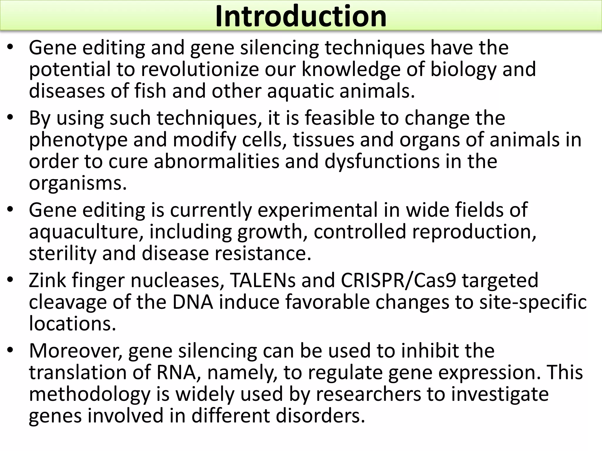 Gene Editing of Fishes and its Applications in Aquatic Medicine by B.pptx