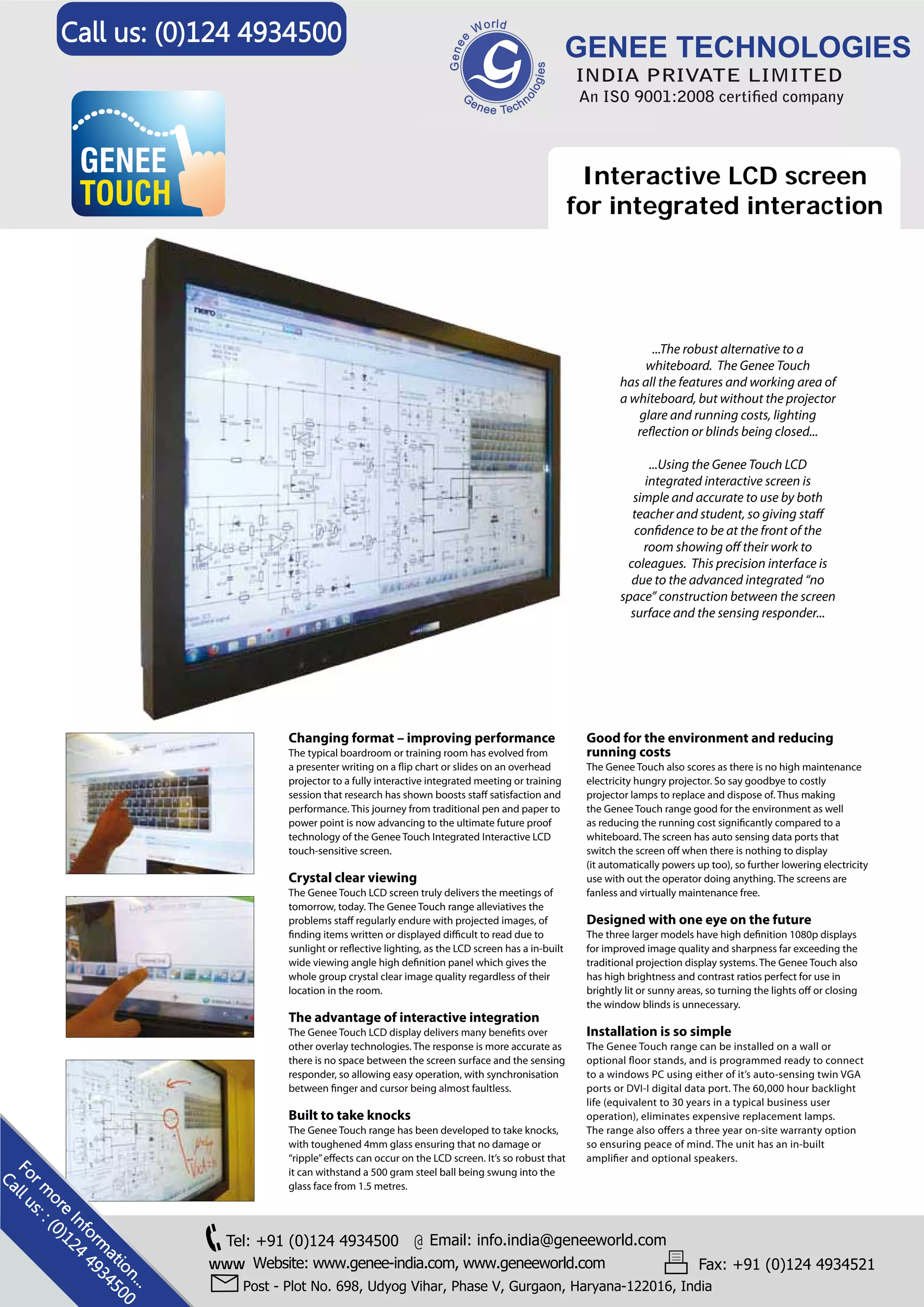 Genee touch screen | PDF