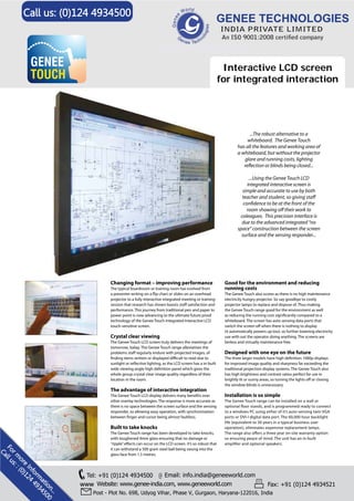 Genee touch screen | PDF | Computer Peripherals | Computing