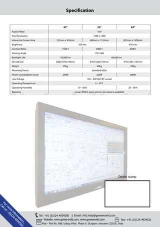 Genee touch screen | PDF | Computer Peripherals | Computing